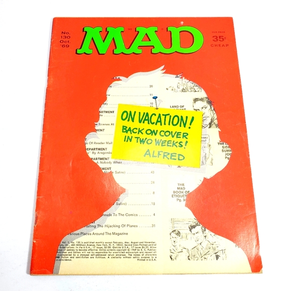 MAD Magazine | Other | Mad Magazine Alfred On Vacation Issue 3 October ...